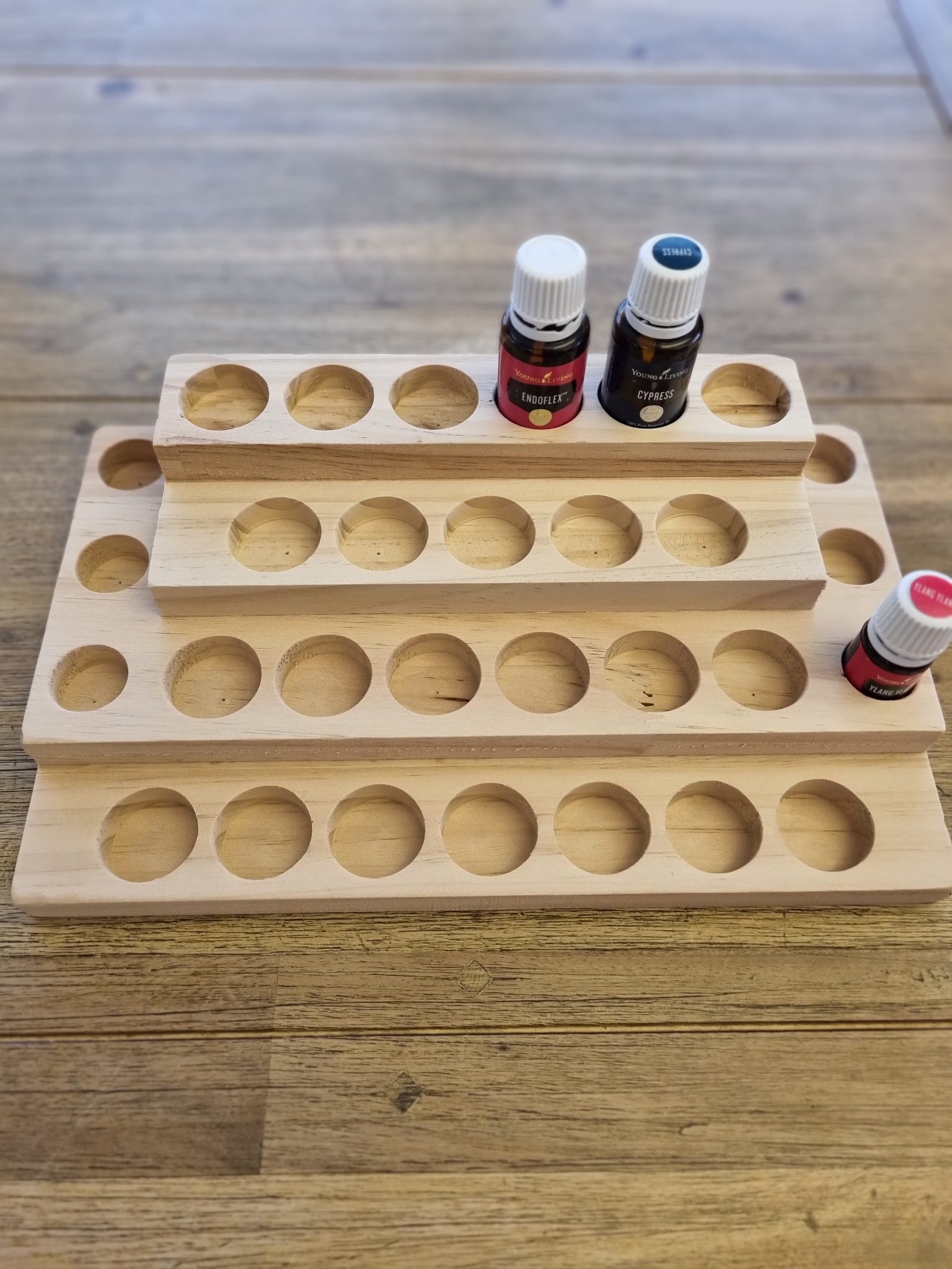 Houten olie opberg standaard - Puur met olie